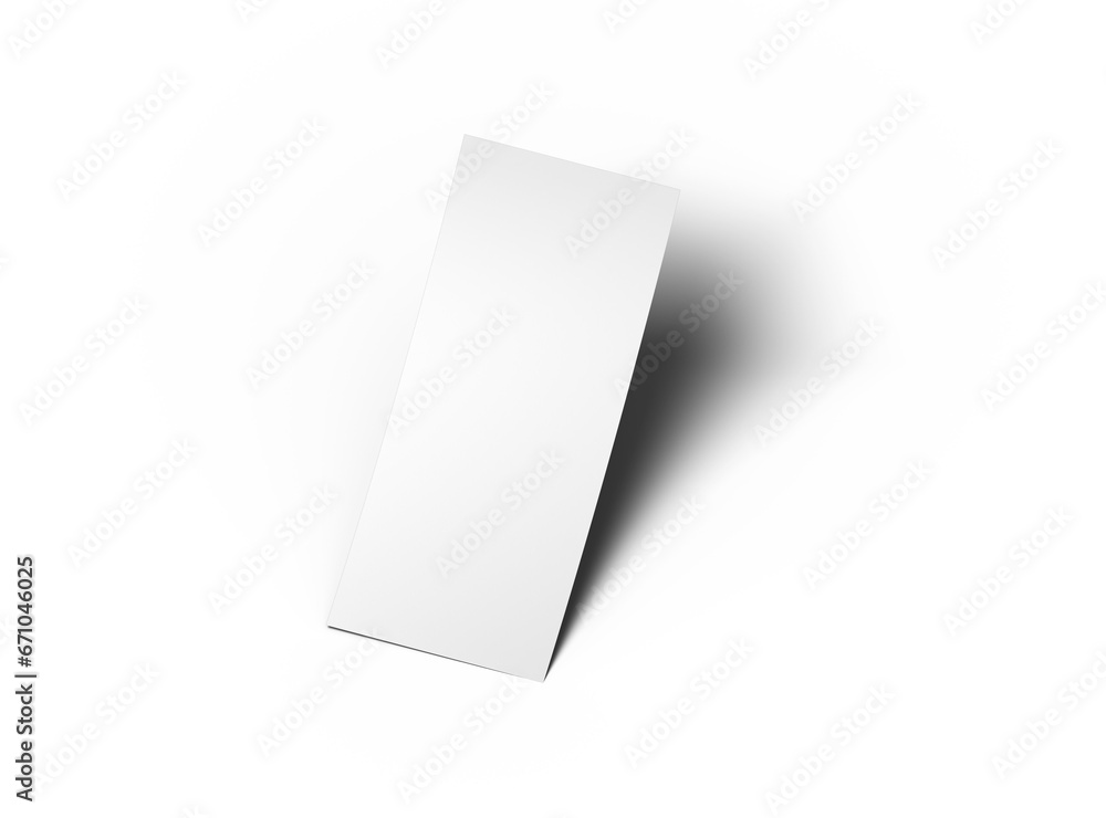 Blank 4x9 Rack Card Sized Flyers to present your design. 3d render on a ...