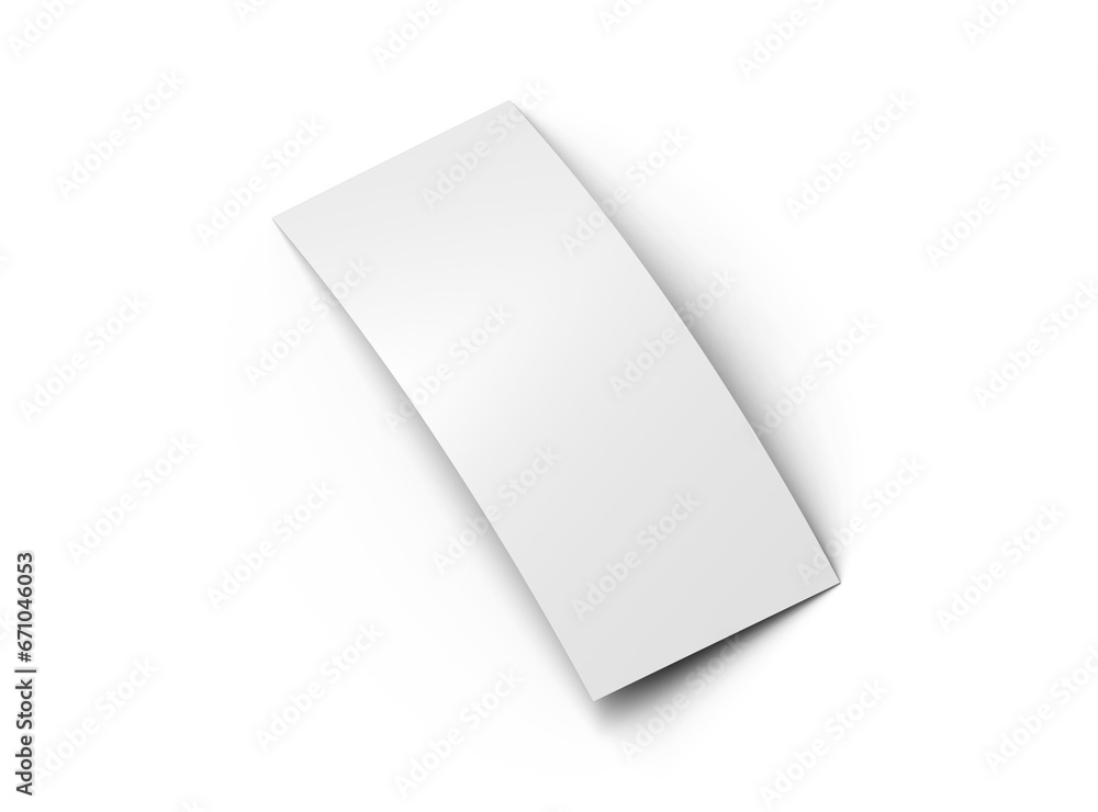 Blank 4x9 Rack Card Sized Flyers to present your design. 3d render on a ...