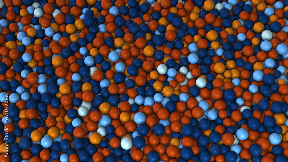 Top View Blue Orange Colorful Ball Pit Balls Background 3D Rendering ...
