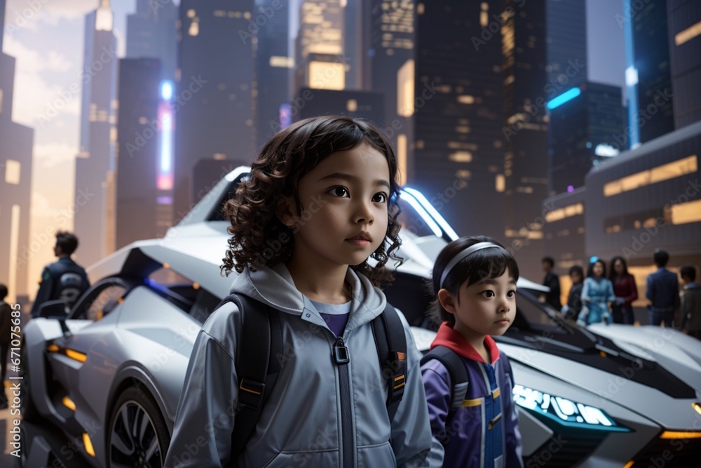 Children from the future appear, their faces beaming with a sense of ...