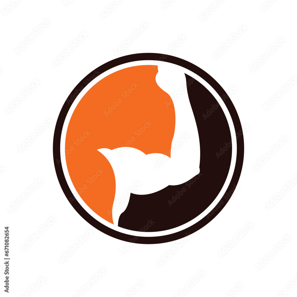 Arm muscle silhouette logo biceps icon Stock Vector | Adobe Stock