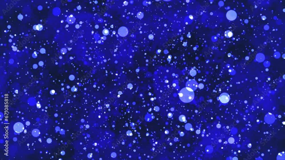 Animated particles flying in space. Flying luminous, flickering ...