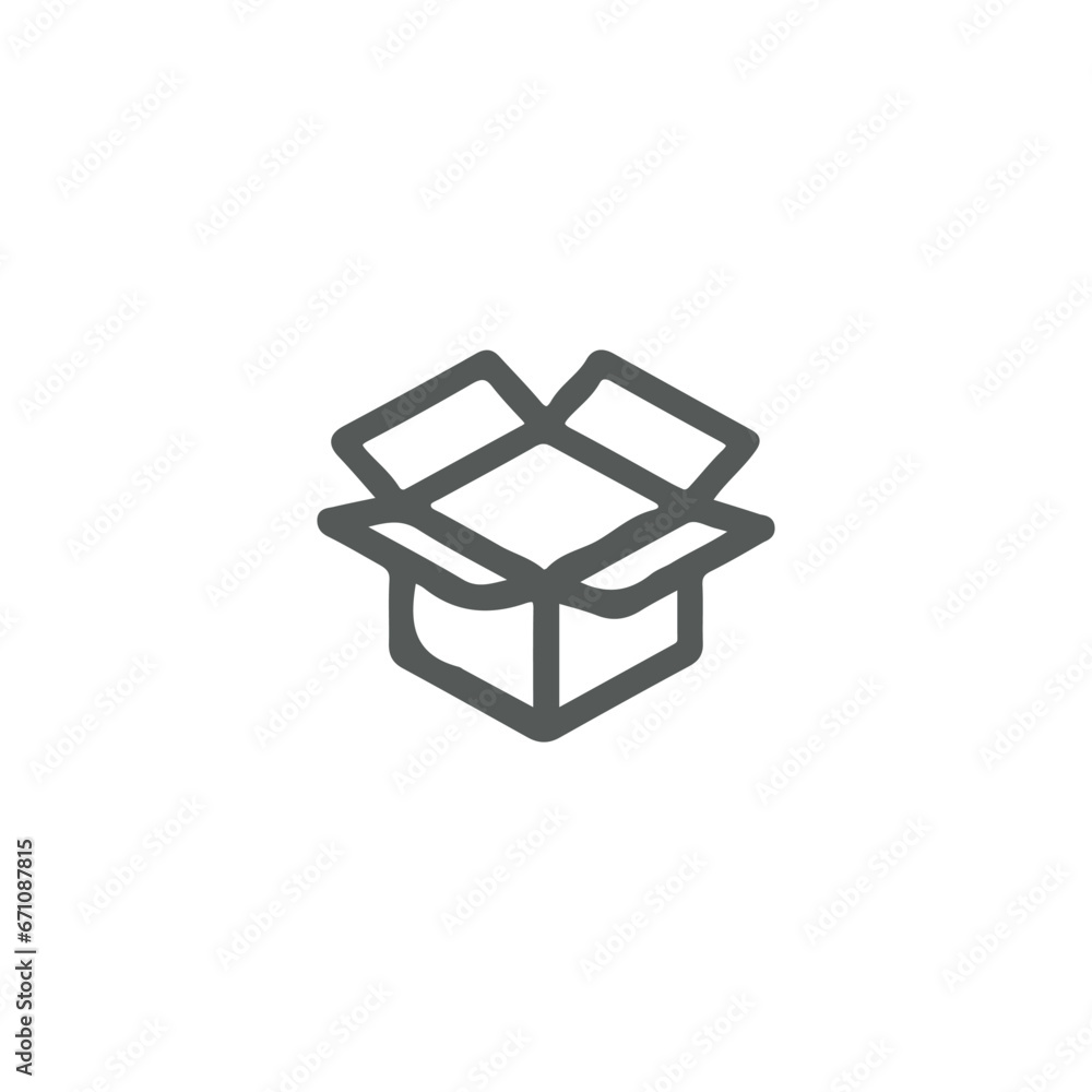 Box icon. Simple style cargo company big sale poster background symbol ...
