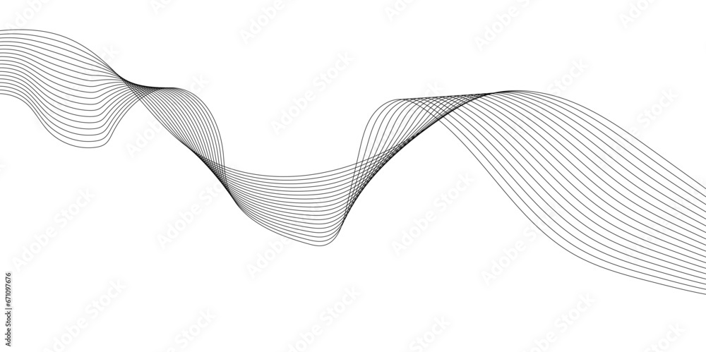Abstract grey smooth element wavy modern curve lines on transparent ...