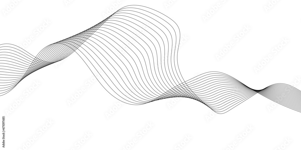 Abstract grey smooth element wavy modern curve lines on transparent ...
