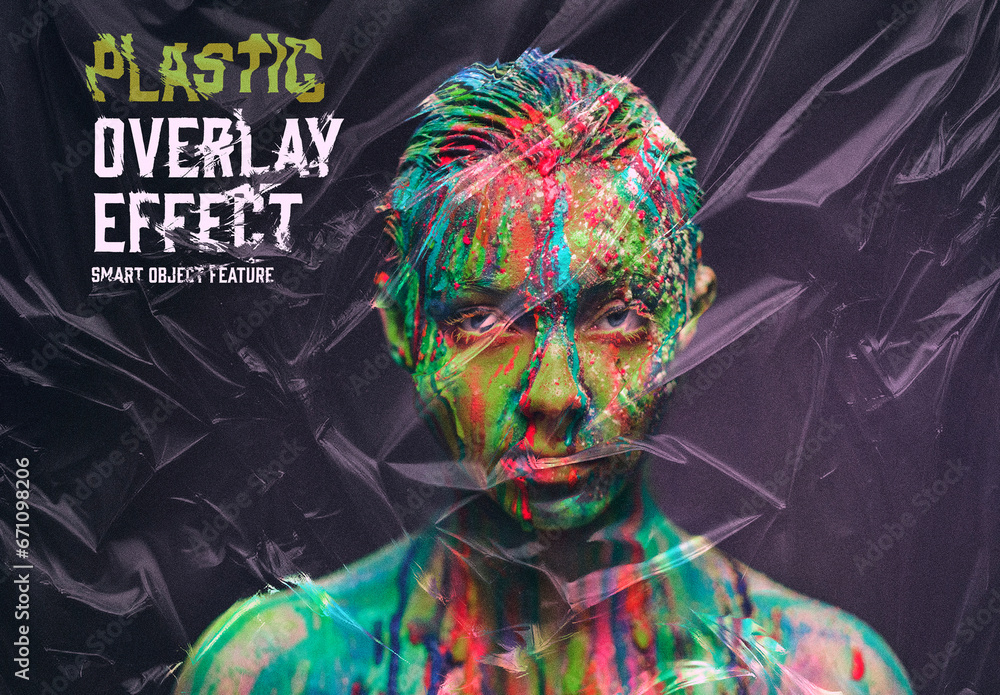 Plastic Overlay Photo Effect Stock Template | Adobe Stock