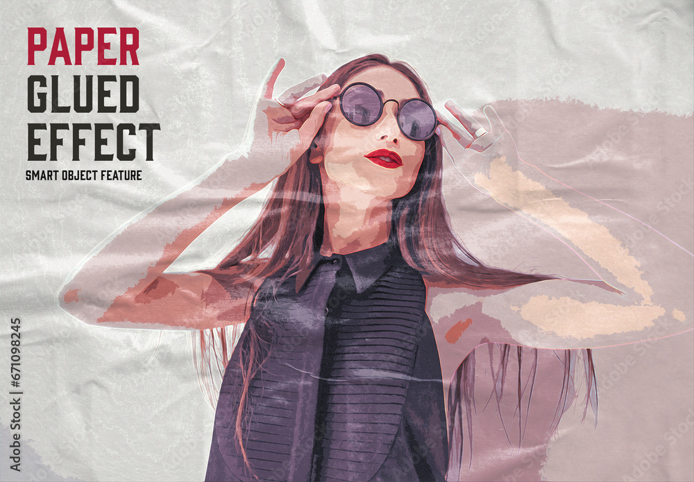 Glued Poster Effect Stock Template | Adobe Stock