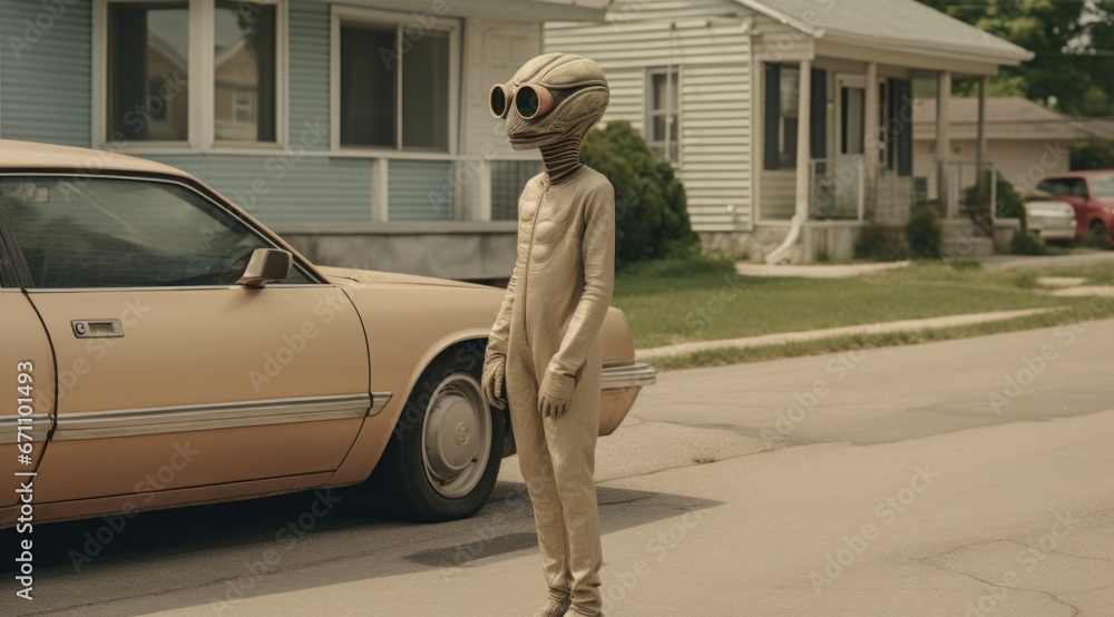 A mysterious woman clad in otherworldly attire gazes in awe at a ...