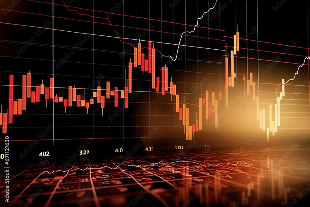 Market chart of decline and rise Stock Illustration | Adobe Stock