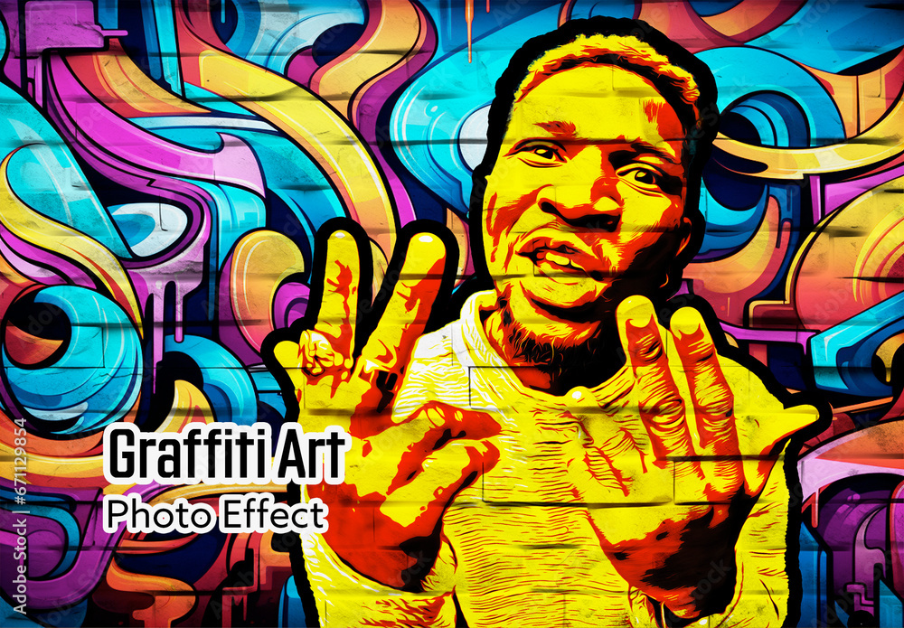 Graffiti Art Photo Effect. Backgrounds AI Generated Stock Template ...