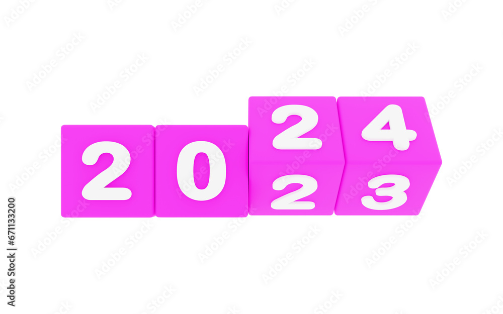 happy new year 2024,, 2024 new year, 3d illustration of 2024 purple ...