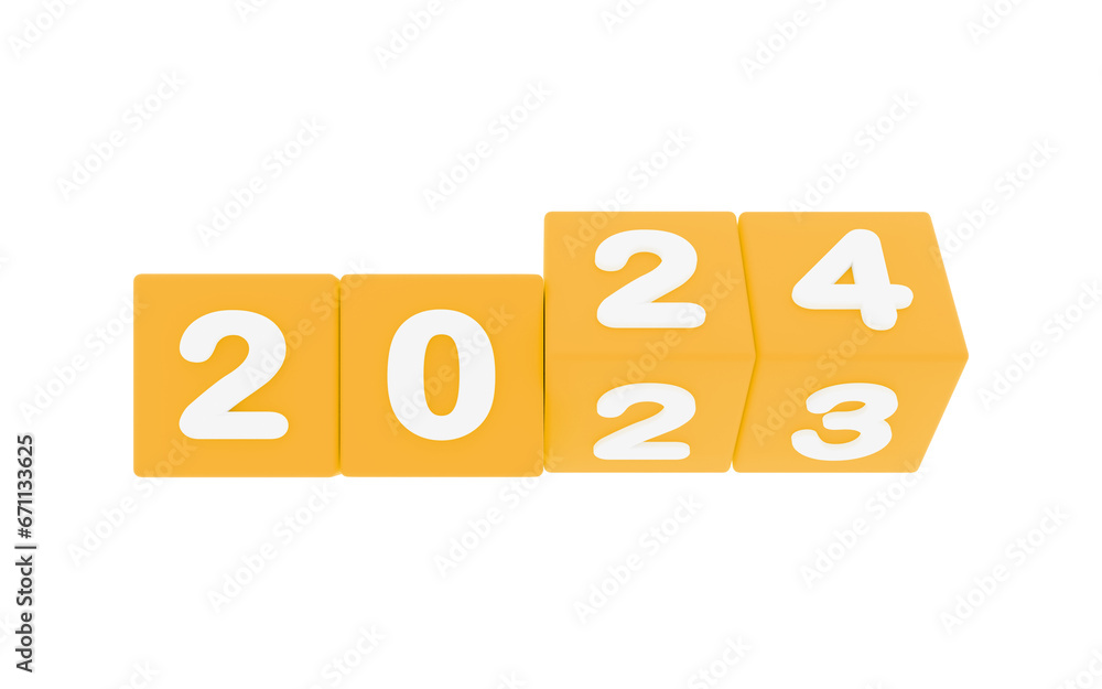happy new year 2024,, 2024 new year, 3d illustration of 2024 yellow ...