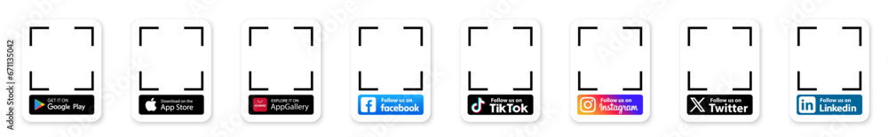 Google Play,App Store ,Huawei store with Scanning a QR code.Social ...