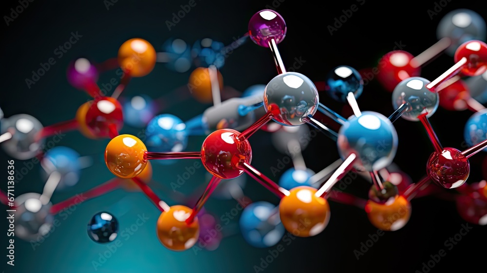 A molecular model showing the structure of compounds, symbolizing the ...