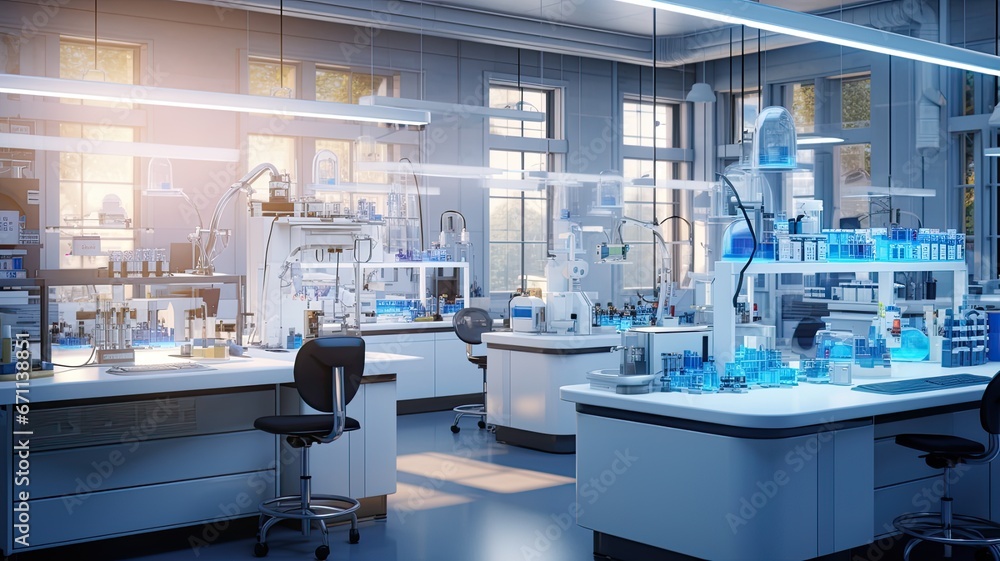 A well-lit laboratory with a sterile workbench, emphasizing the ideal ...