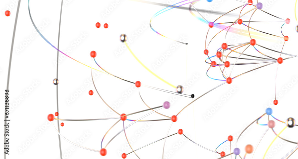 Gene lines and nodes, biological gene structure, 3d rendering. Stock ...