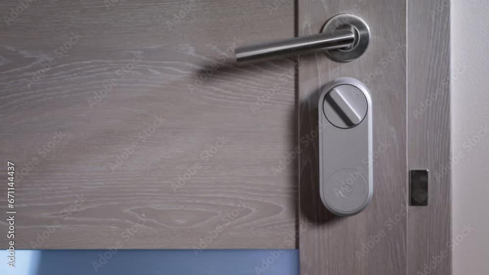 Electric lock on the door. Door and security and control system ...
