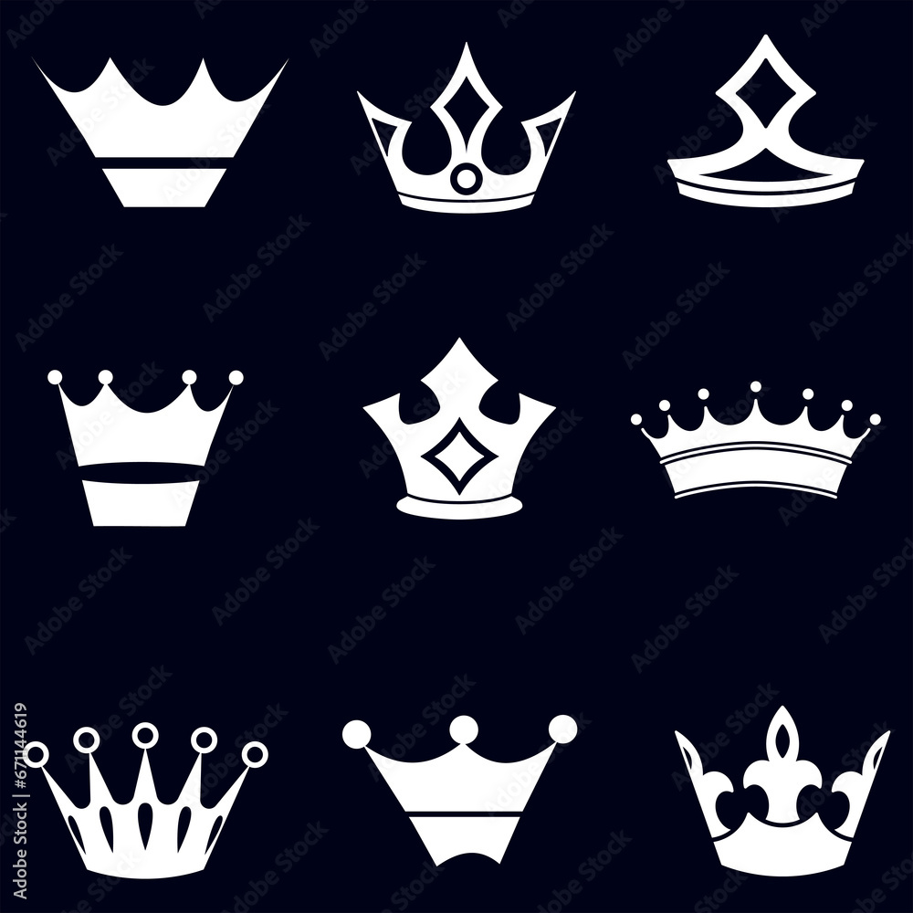 Crown Heraldry Collection Stock Vector, Big Collection Vector Crown ...
