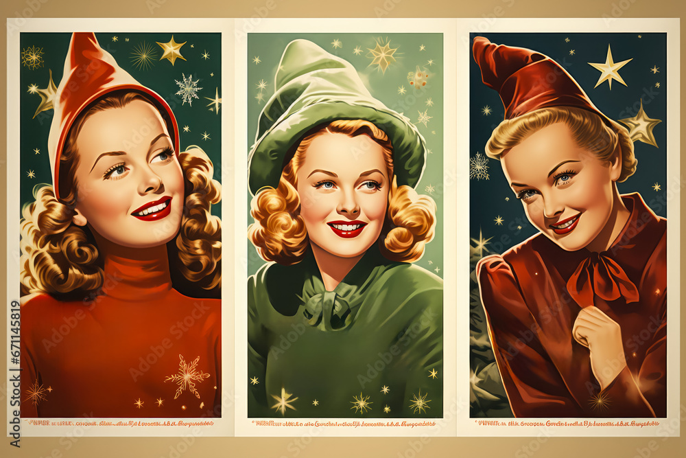 Reimagined 1940s Christmas movie posters for unique vintage holiday ...