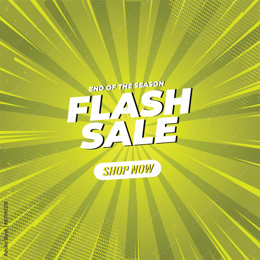 Flash Sale Shopping Banner or Poster Design with 3D text and a Blast ...