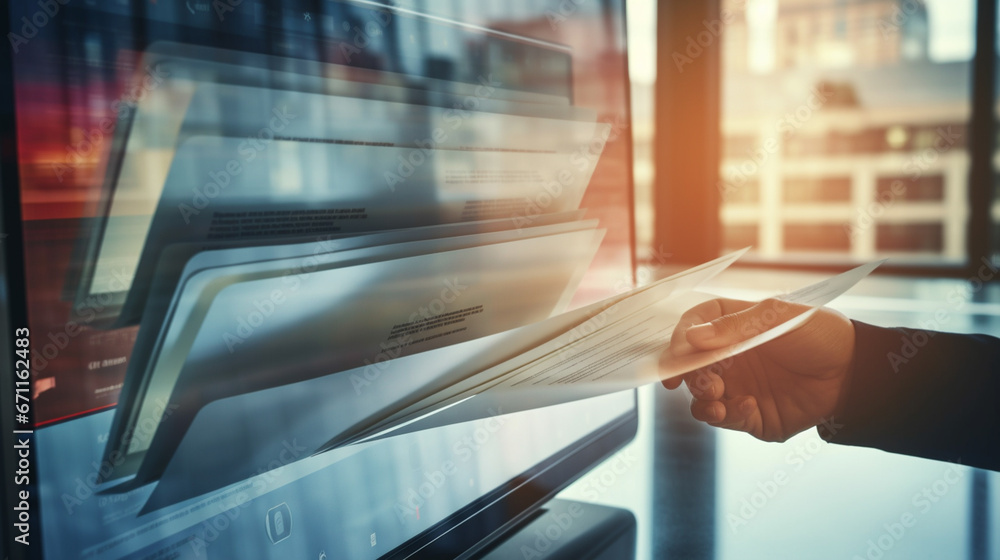 Human AI working modern compter Document Management System (DMS ...