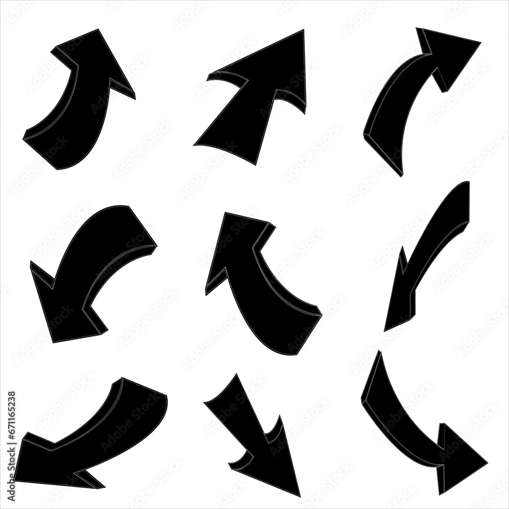 Vetor de 3d arrows Vectors Illustrations , Onwards Upwards Arrows 3d ...