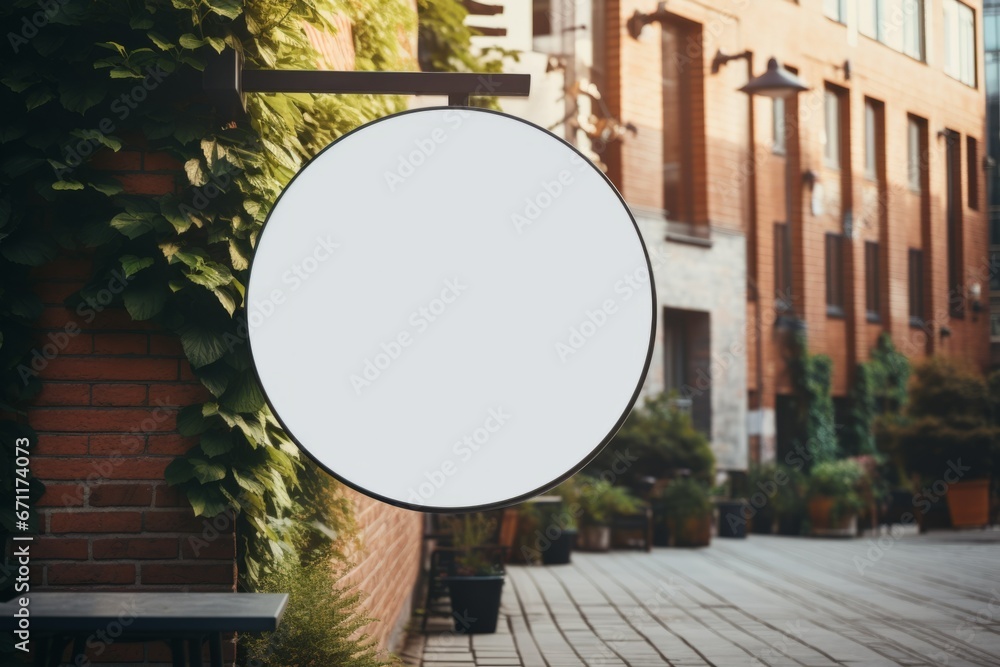 singboard circle mockup and template blank advertising or light box ...