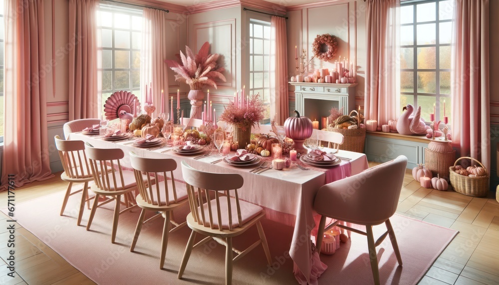 Pink Thanksgiving: Modern Background and Inspiration Stock Illustration ...