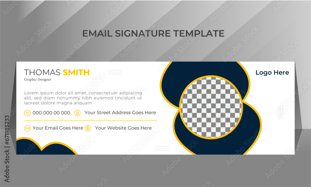 Vetor de Modern and minimalist email signature or email footer template ...