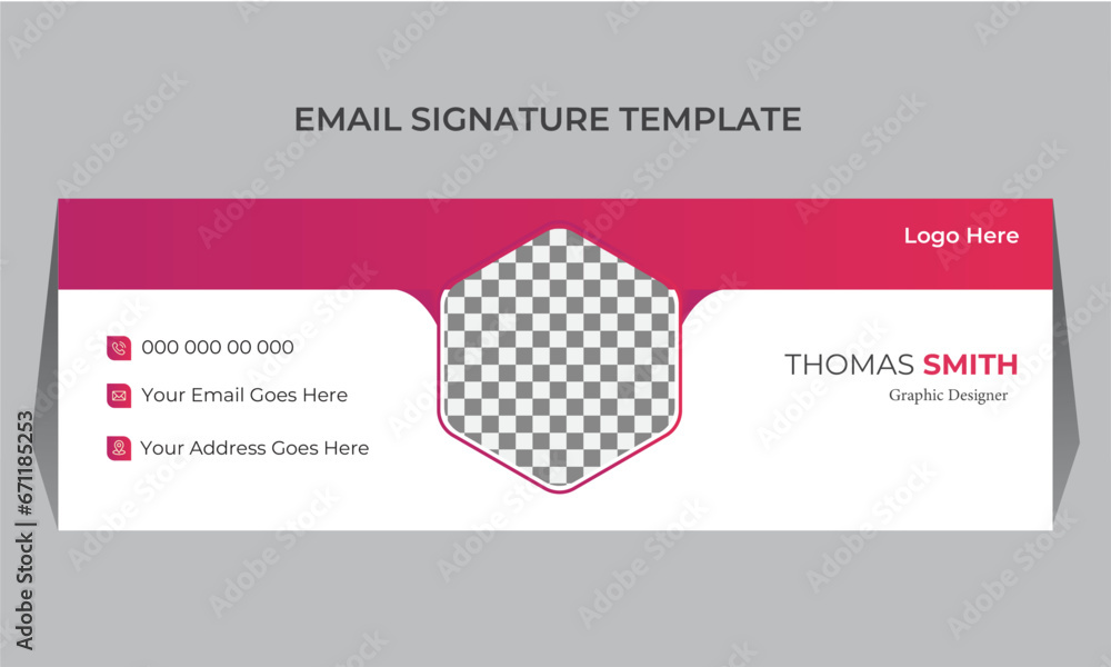 Modern and minimalist email signature or email footer template, minimal ...