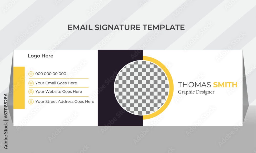 Modern and minimalist email signature or email footer template, minimal ...
