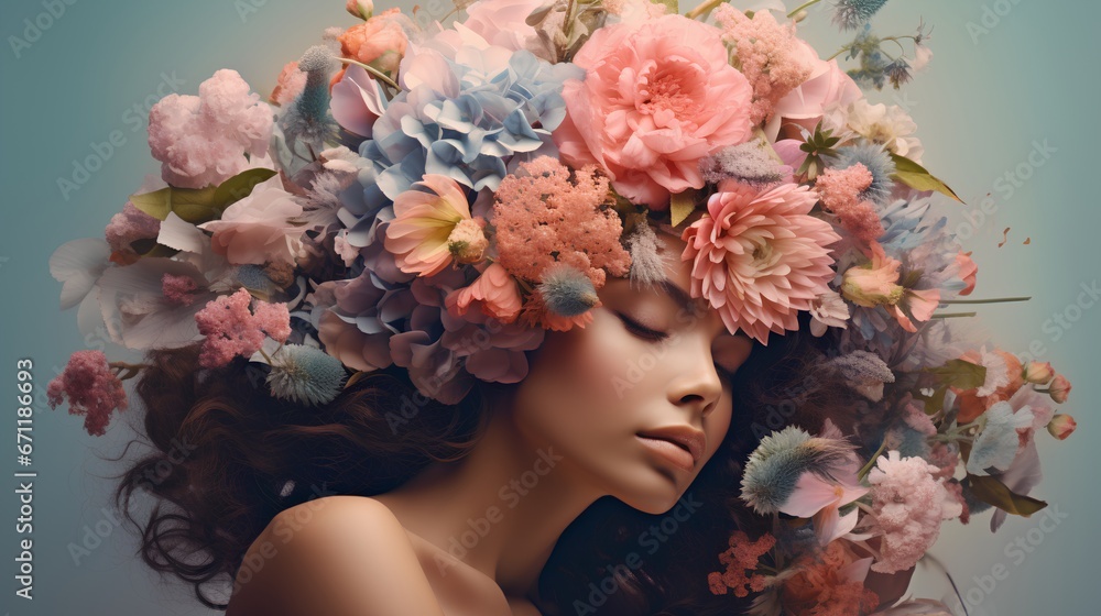 Self-reflection and mindfulness on mental health. Woman embracing life ...