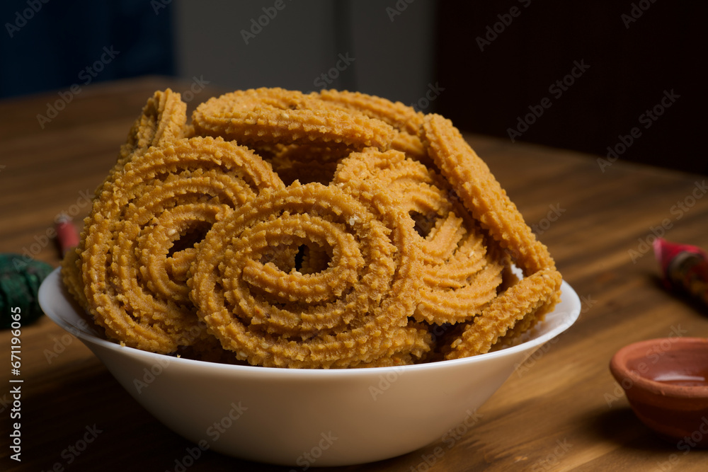 Indian Traditional Tea Time Snack Chakli, a deep fried snack, It is ...