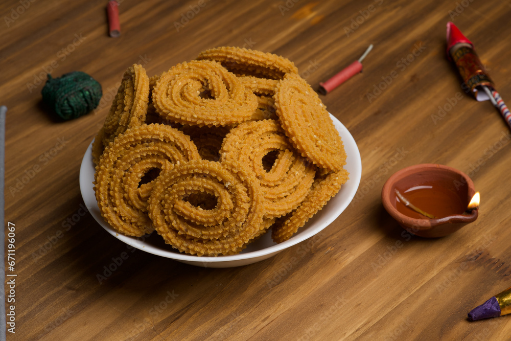 Indian Traditional Tea Time Snack Chakli, a deep fried snack, It is ...