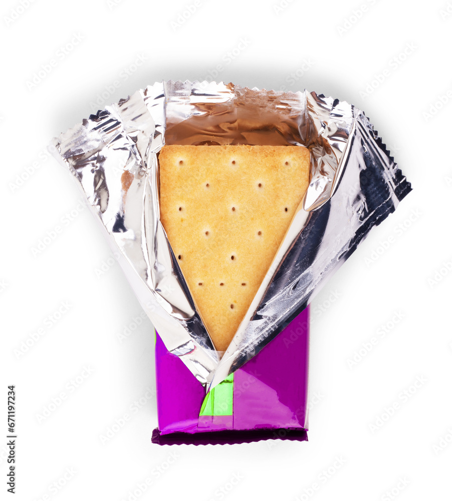 Soda cracker stack closeup, large detailed isolated square crisp whole ...