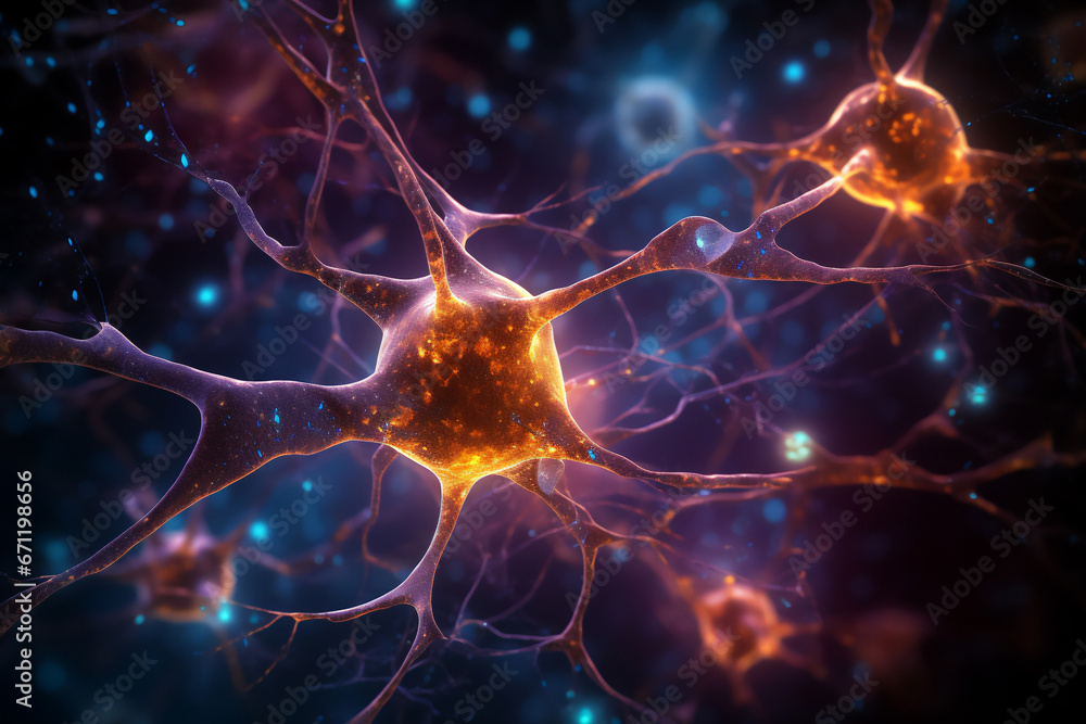 Brain neurons of the nervous system which transmit information through ...