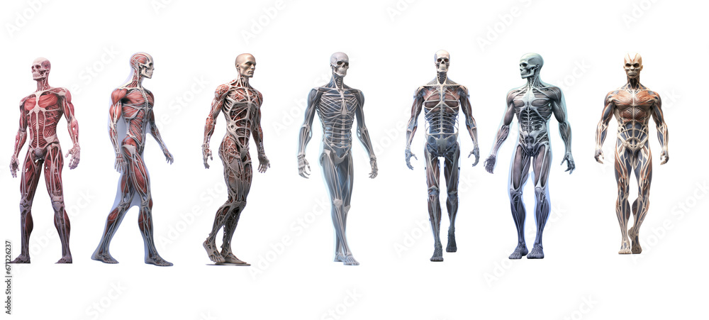 Collection set of Anatomic man ,full body on transparent background ...
