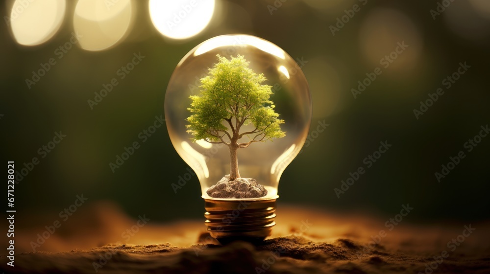Tree of Knowledge A miniature tree growing inside a light bulb Stock ...