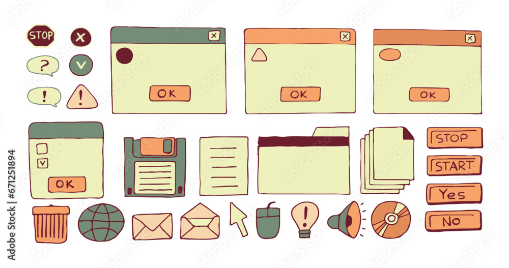 dialog boxes old. Retro pc elements, user interface, operating system ... dialog boxes old. Retro pc elements, user interface, operating system ...