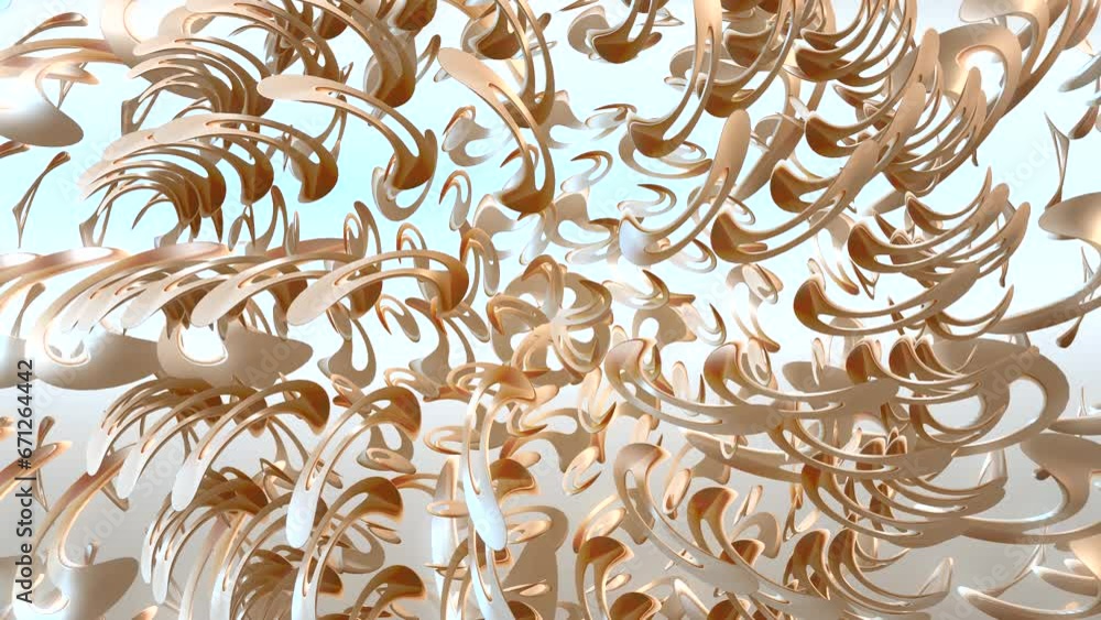 Abstract rotating colored elements on a light background. Background of ...