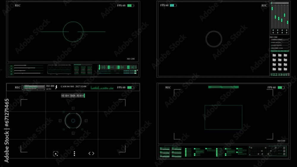 Technology Camera Viewfinder HUD Data Display with Alpha Channel ...
