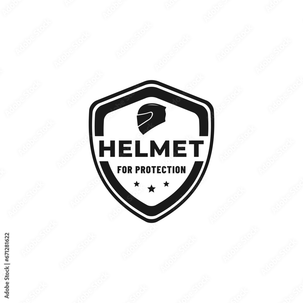 Safety riding logo or helmet for protection label vector isolated. Best ...