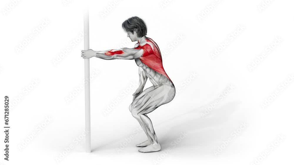 Fixed Bar Back Stretch-3D (164)- Anatomy of fitness and bodybuilding ...
