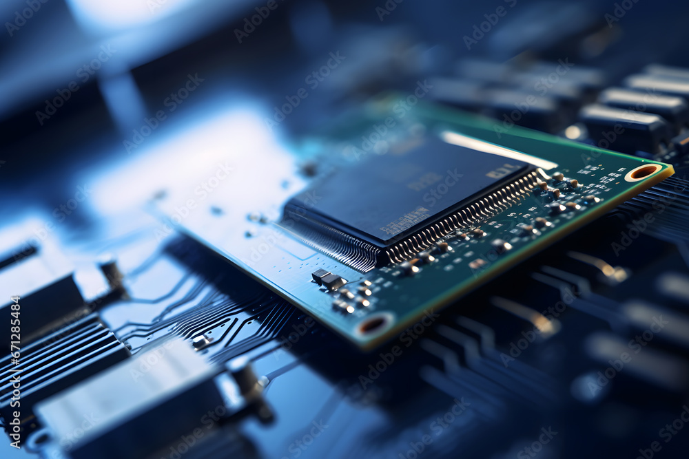 Central Computer Processors CPU concept. Motherboard digital chip ...