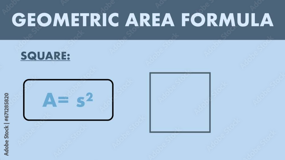 Vidéo Stock Animation of a square and it’s geometric area formula to ...