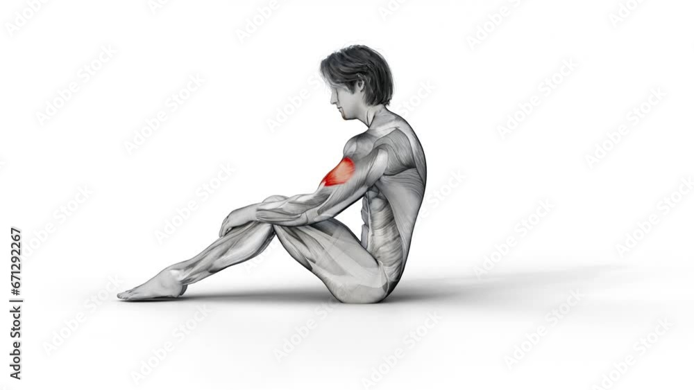 Biceps- Yoga- Corpse Pose-3D (318)- Anatomy of fitness and bodybuilding ...