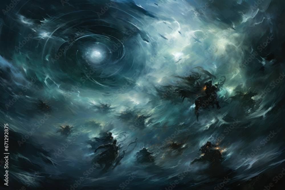 Whirling cyclone riders, harnessing the power of storms atop their ...