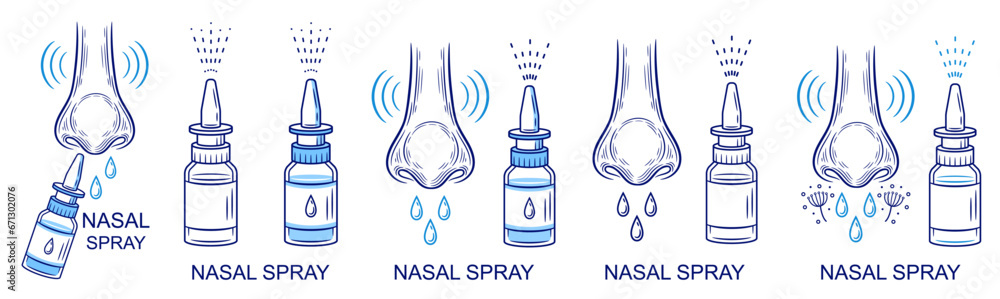 Nasal spray medicine for runny nose, allergy rhinitis disease medical ...