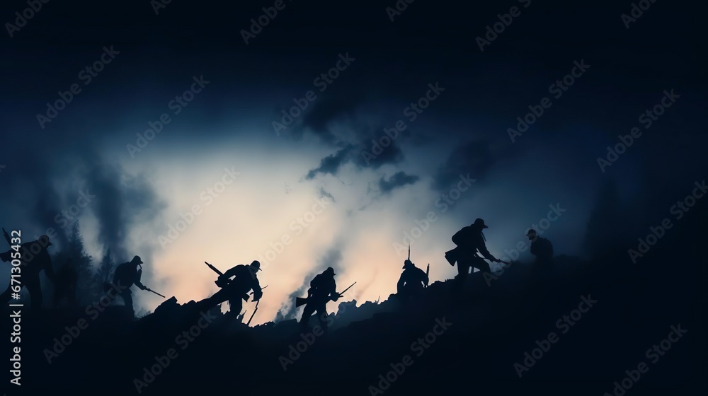 American Civil War Concept Military silhouettes fig Stock Photo | Adobe ...