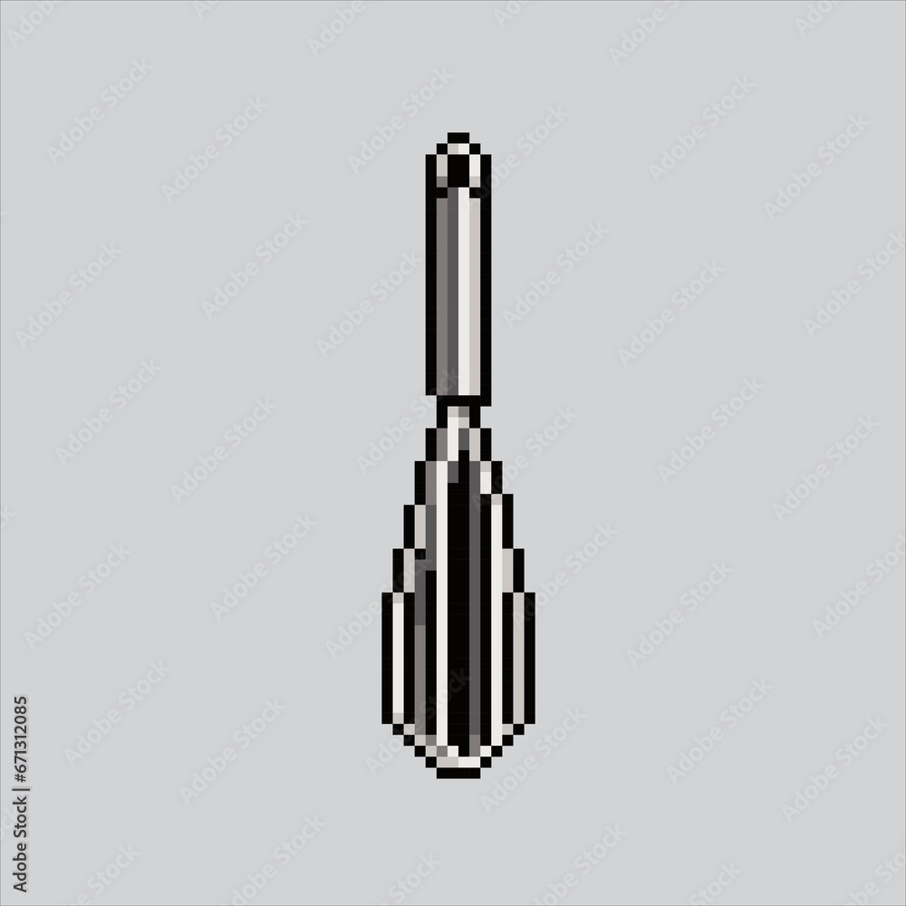 Vecteur Stock Pixel art illustration Whisk. Pixelated Whisk. Kitchen ...